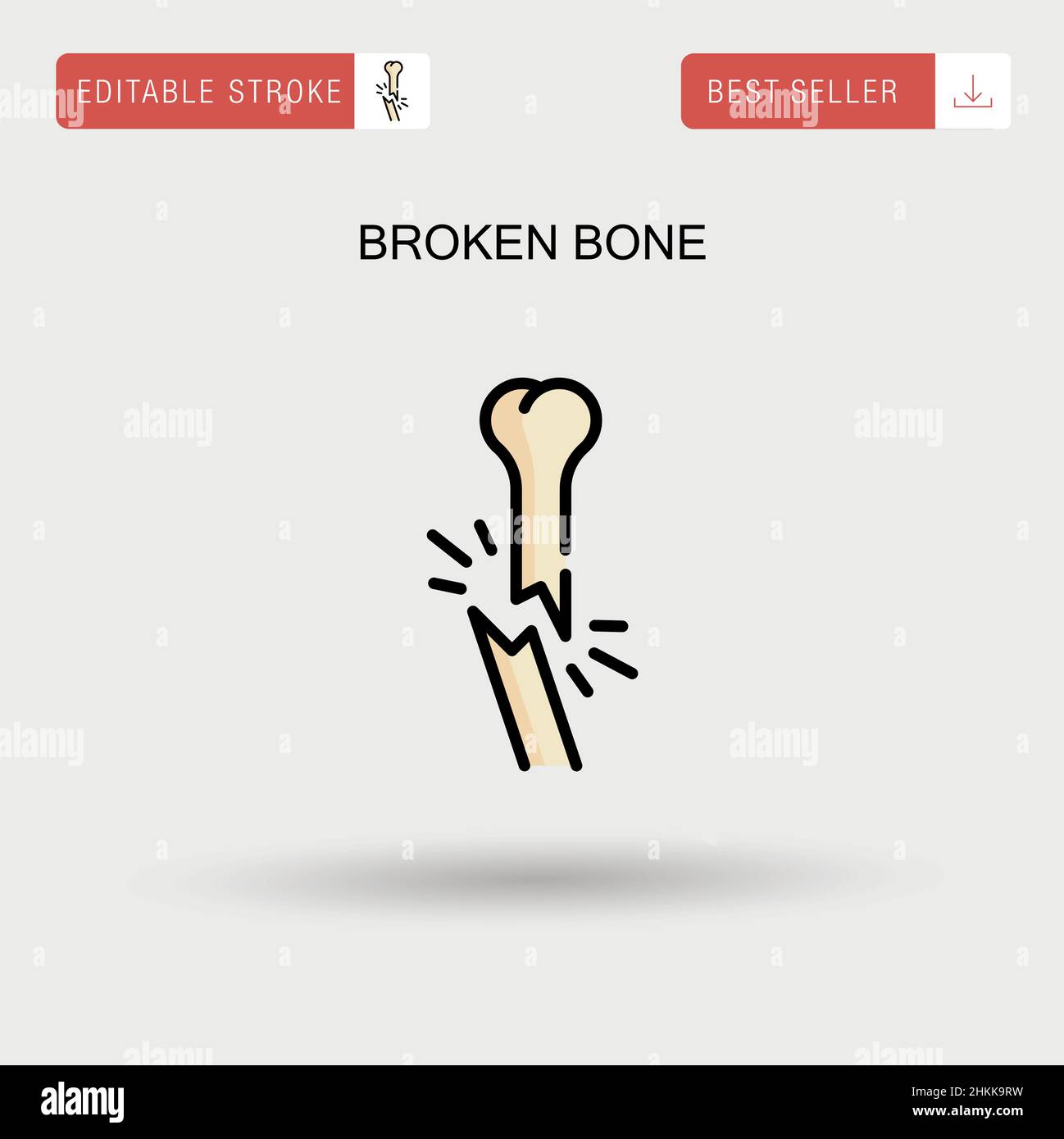 Broken bone Simple vector icon Stock Vector Image & Art - Alamy