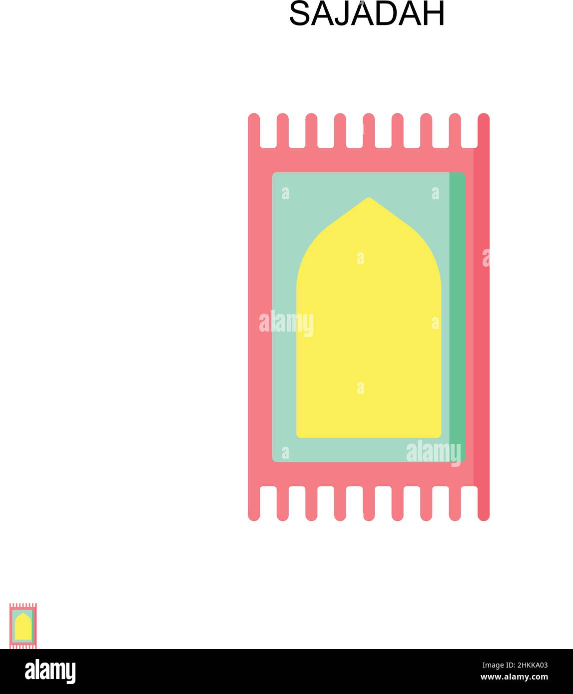 Sajadah Simple Vector Icon Illustration Symbol Design Template For Web