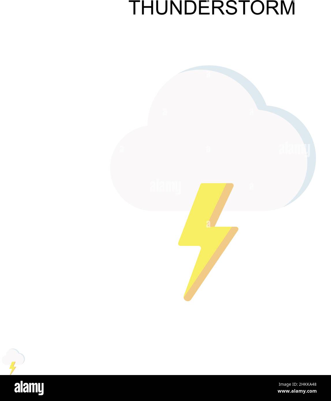 Thunderstorm Simple vector icon. Illustration symbol design template ...
