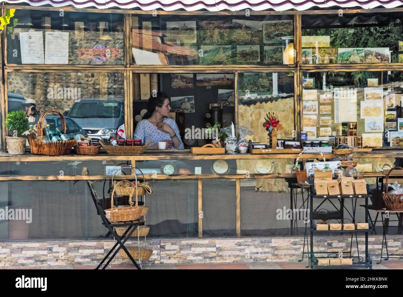 Restaurant along the cobblestone street, Mtskheta, Georgia Stock Photo - Alamy