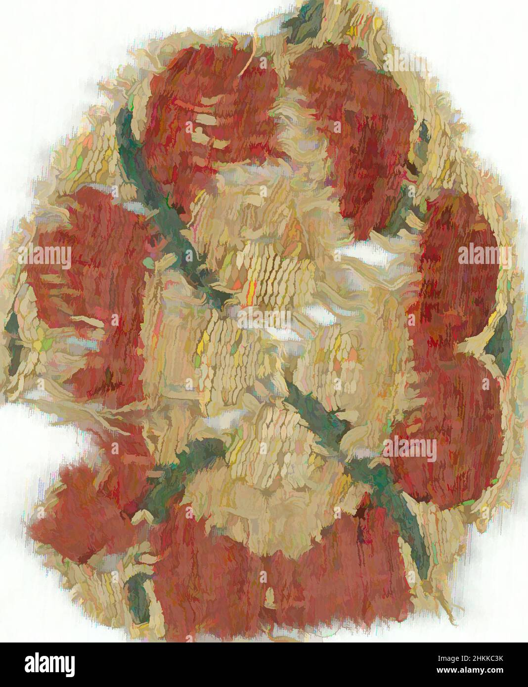 Art inspired by Rosette Fragment, Coptic, Flax, wool, 5th-7th century C ...