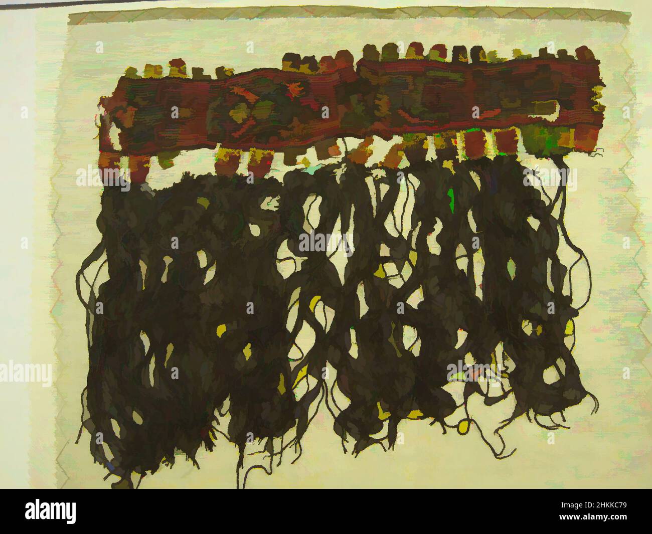 Art inspired by Textile Fragment, Unascertainable or possible Border ...