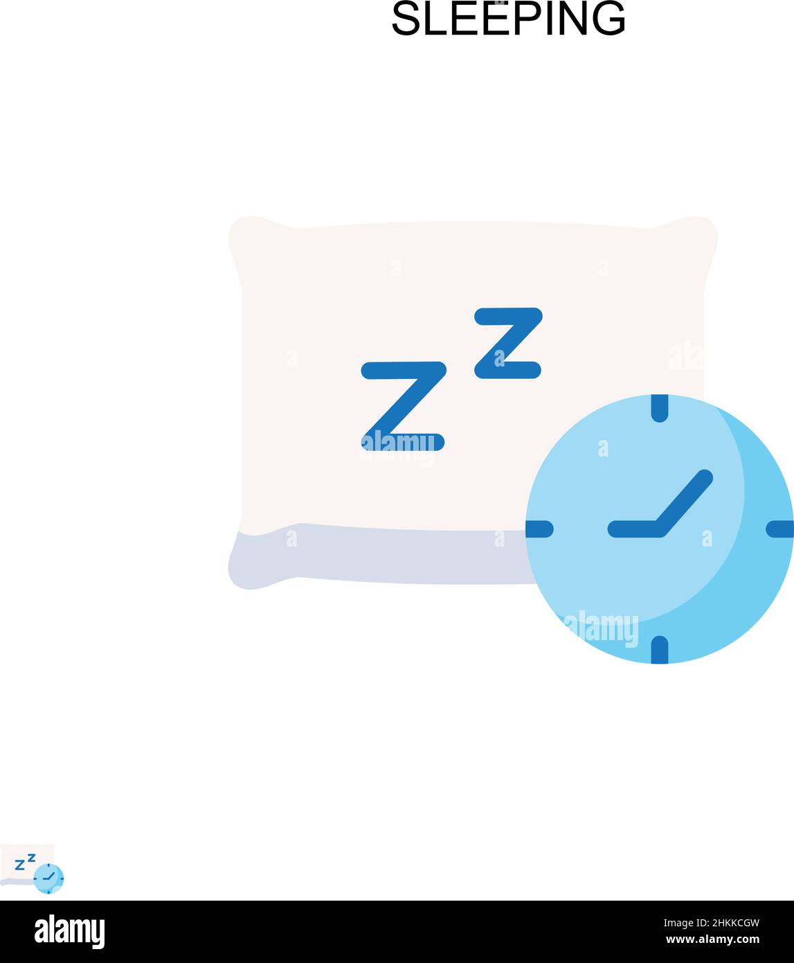 Sleeping Simple vector icon. Illustration symbol design template for ...