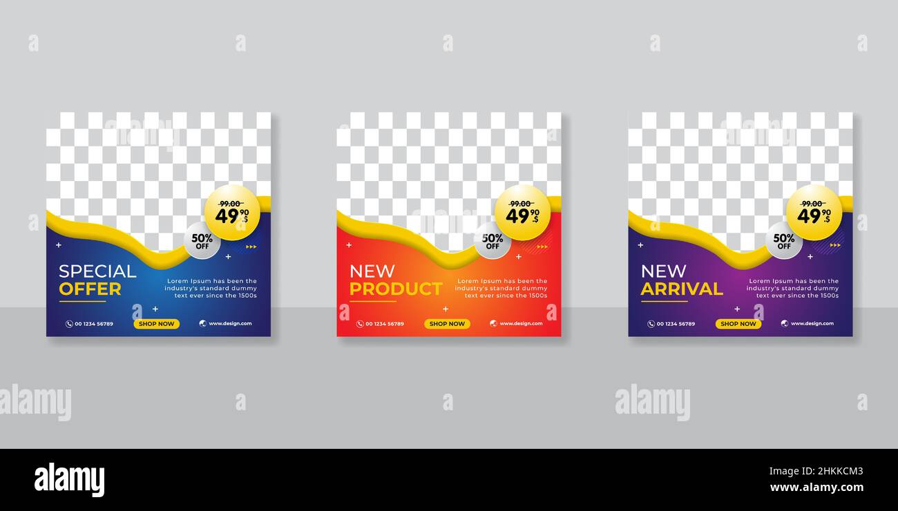 Editable Post Template Social Media Banners for Digital Marketing Stock ...