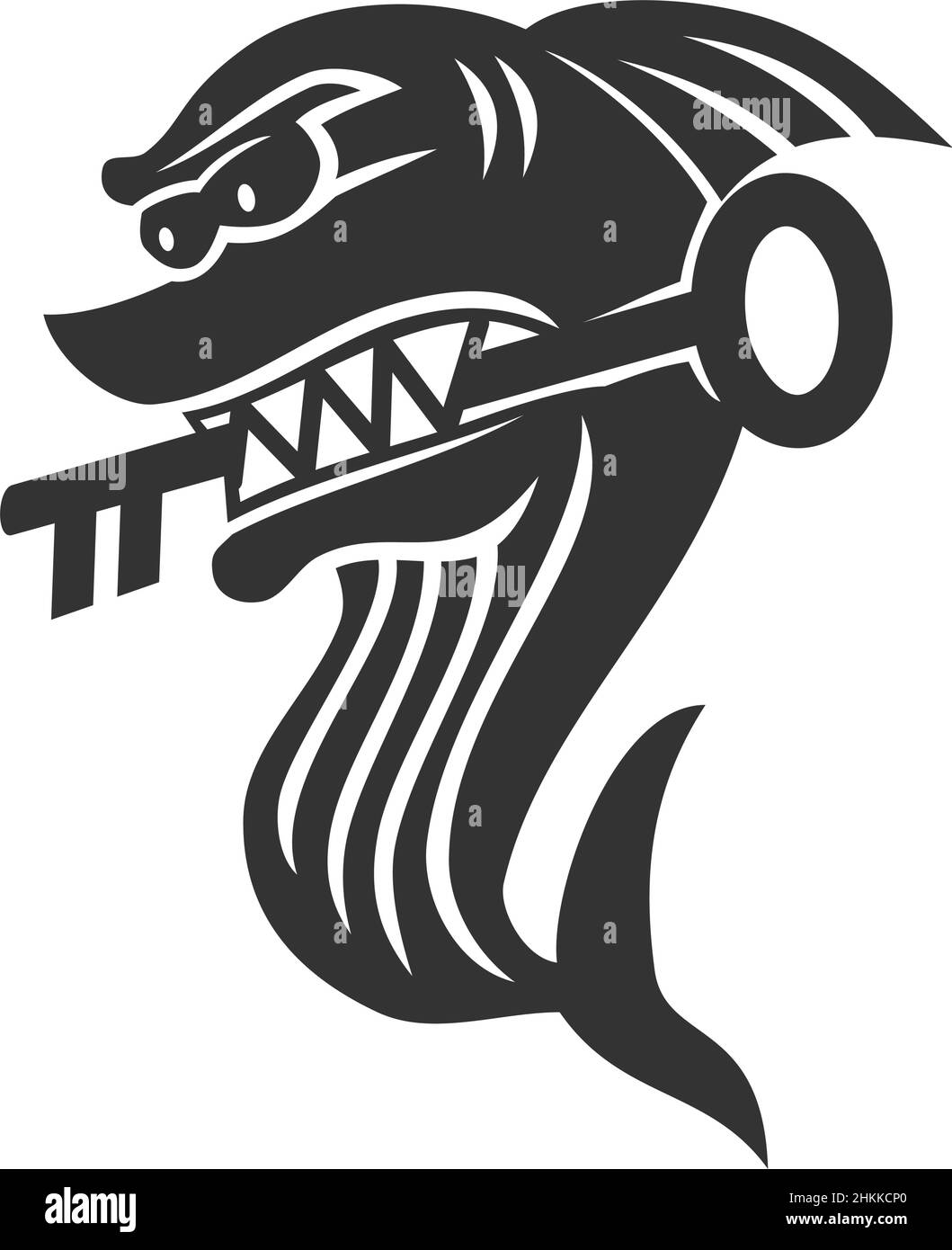 Shark bite key Icon Illustration Brand Identity Stock Vector Image ...