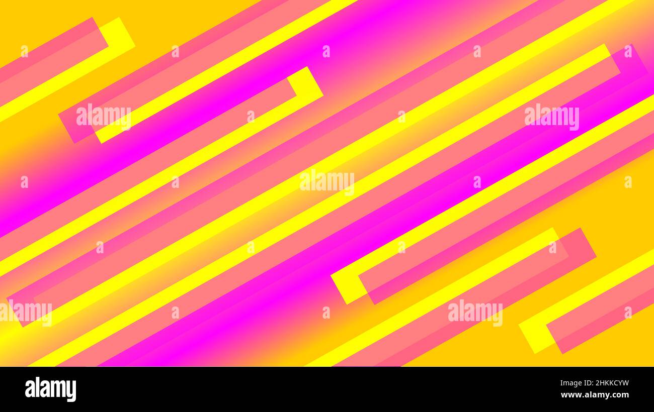 Yellow pink background wrapped in straight line abstract design Stock ...