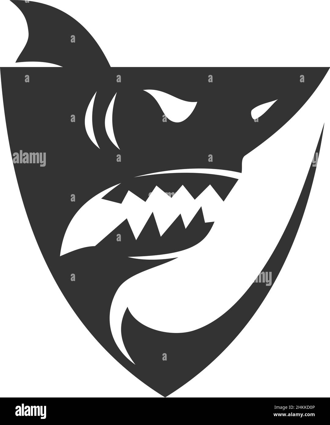 Shark and shield Icon Illustration Brand Identity Stock Vector Image ...
