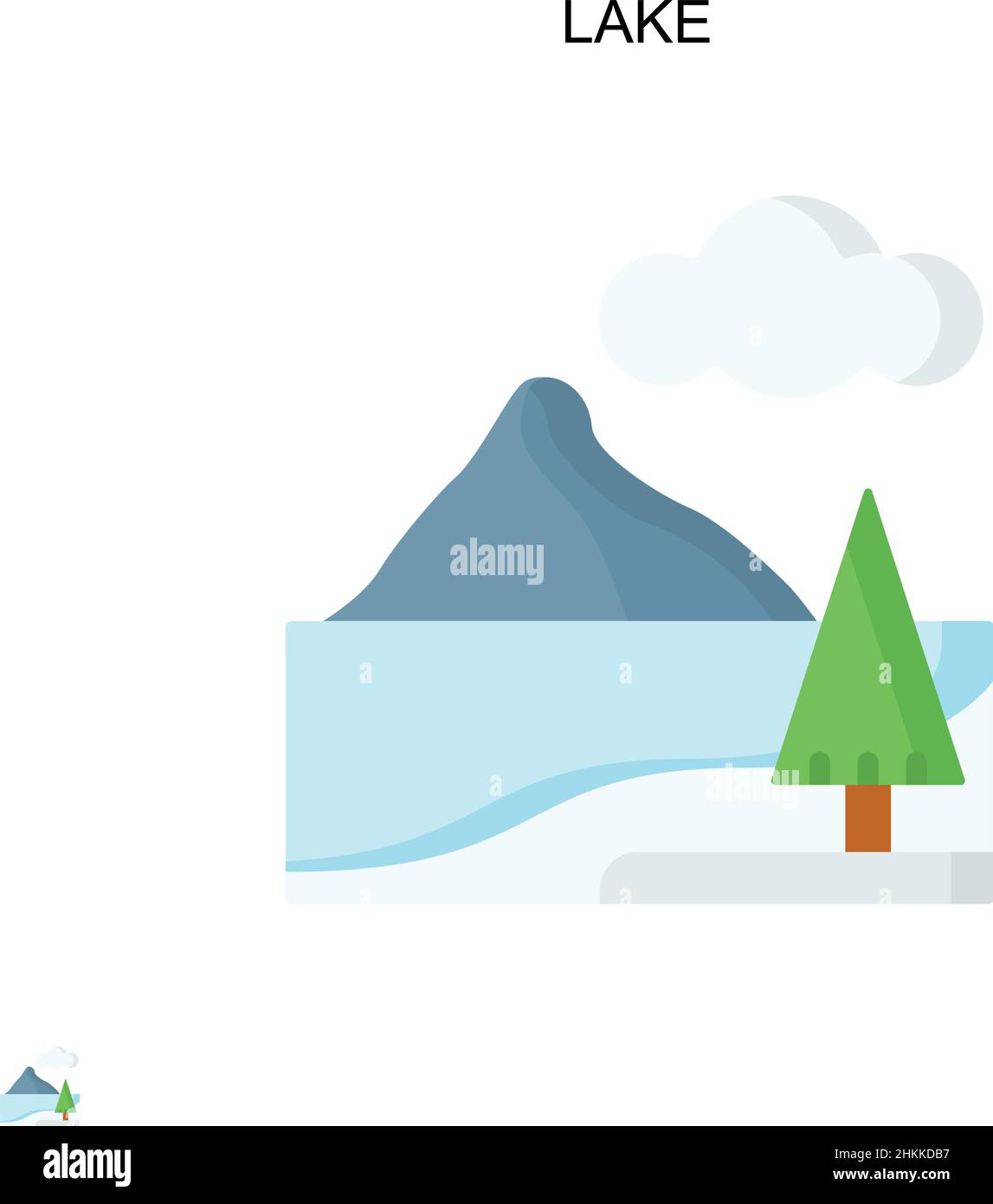 Lake Simple vector icon. Illustration symbol design template for web ...