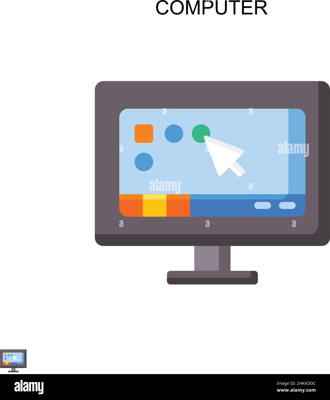 Computer Simple vector icon. Illustration symbol design template for ...