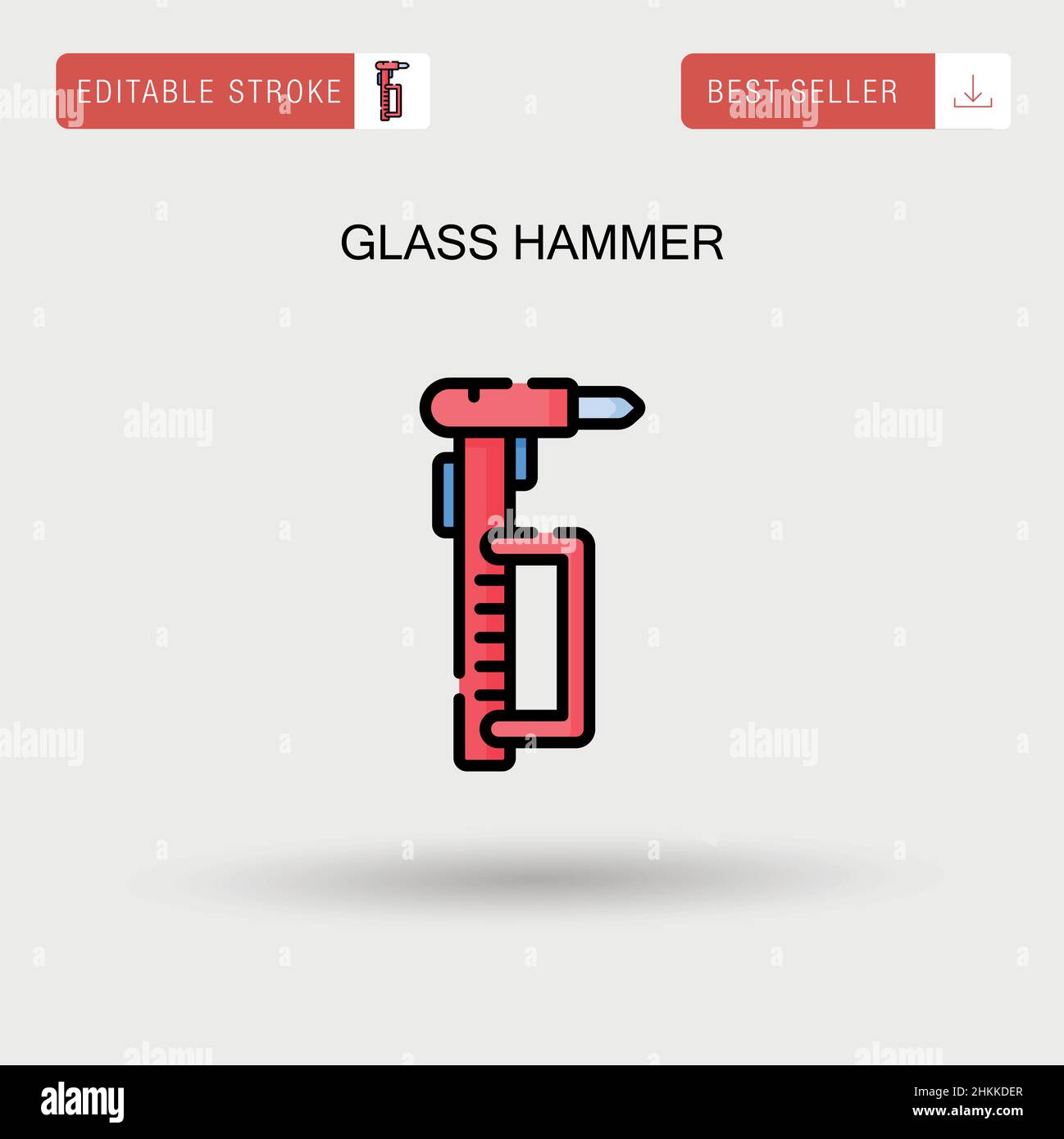 Glass shatter hammer Stock Vector Images - Alamy