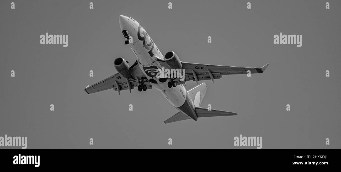 Rio de Janeiro, Brazil - CIRCA 2020: Brazilian commercial aircraft from ...