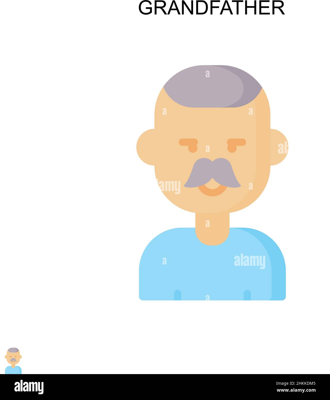 Grandfather Simple vector icon. Illustration symbol design template for ...