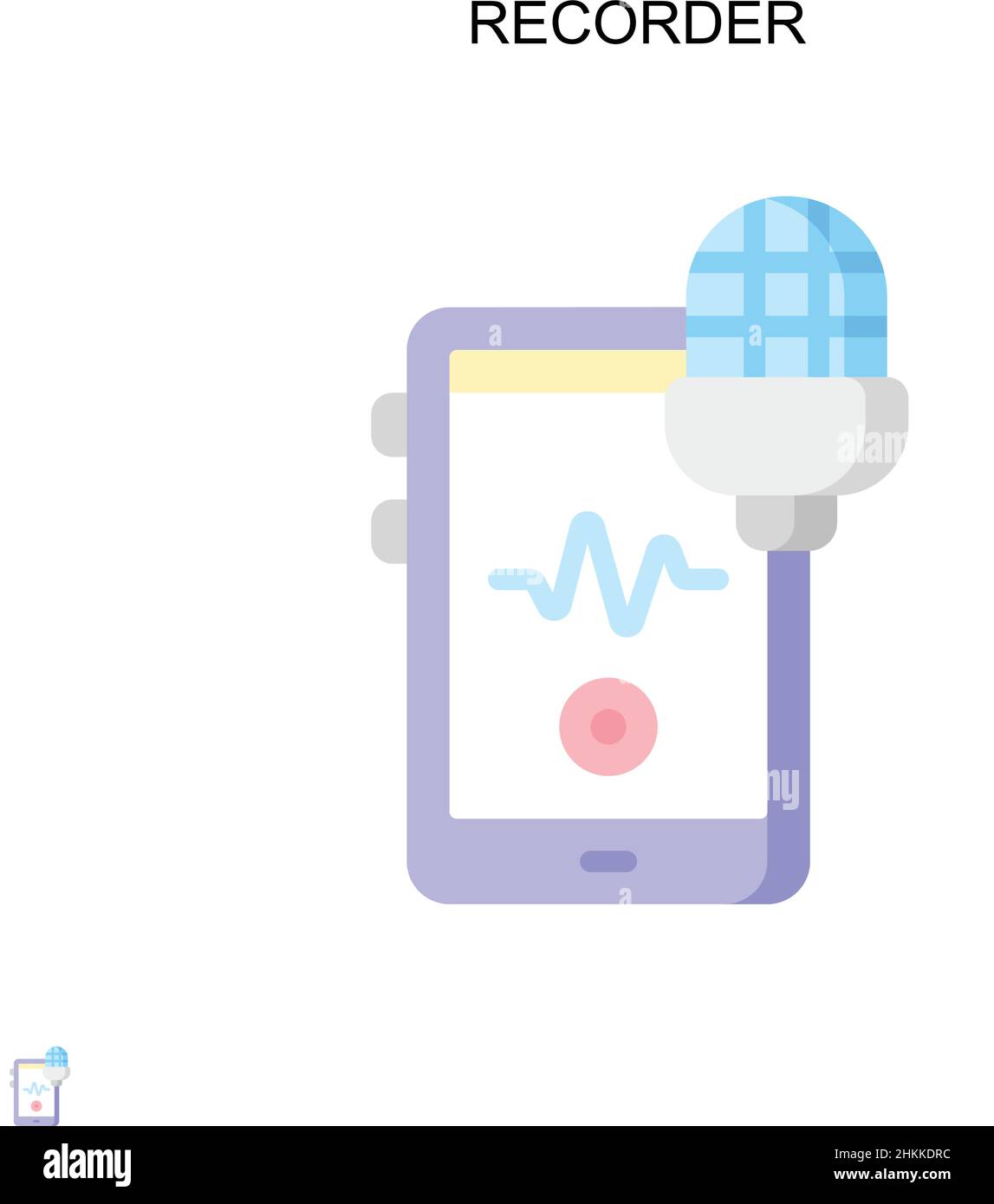 Recorder Simple vector icon. Illustration symbol design template for ...