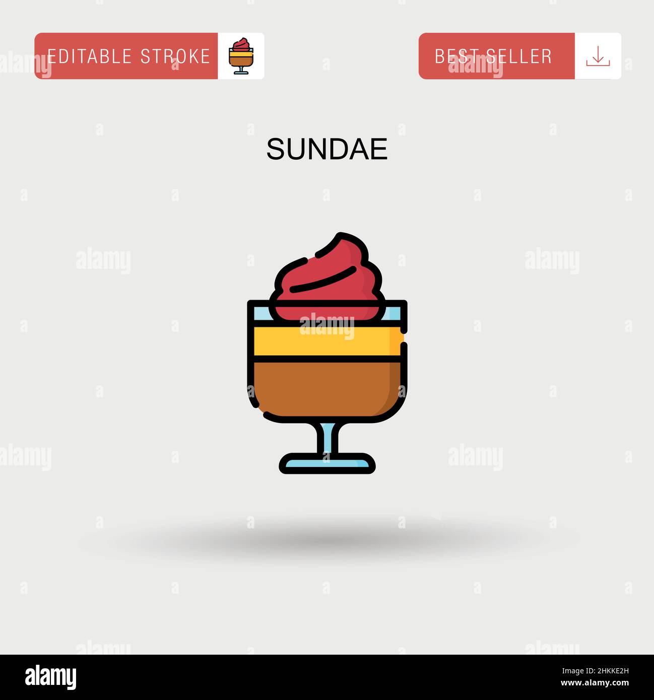 Sundae Simple vector icon Stock Vector Image & Art - Alamy