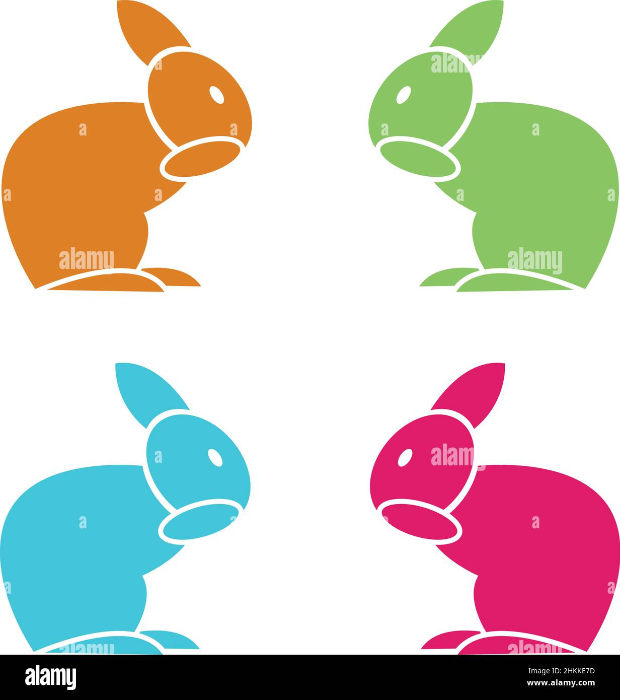 Vector image of rabbit on white background. Easy editable layered ...