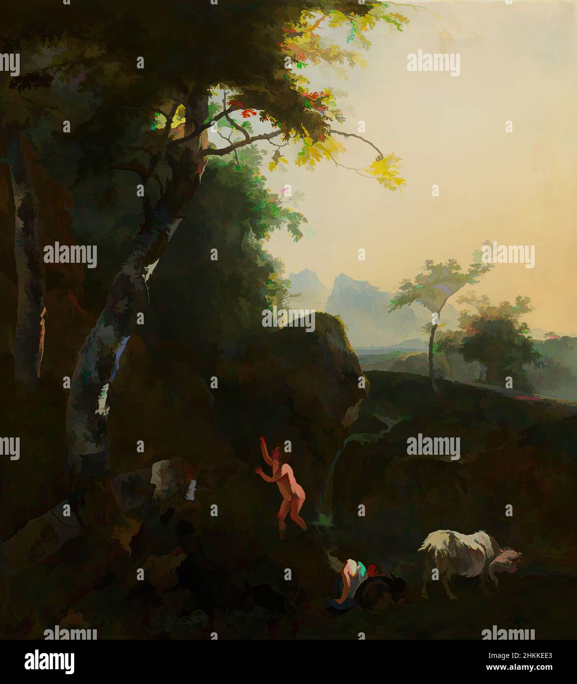 Art inspired by Mountain landscape with waterfall, Adam Pijnacker, c ...