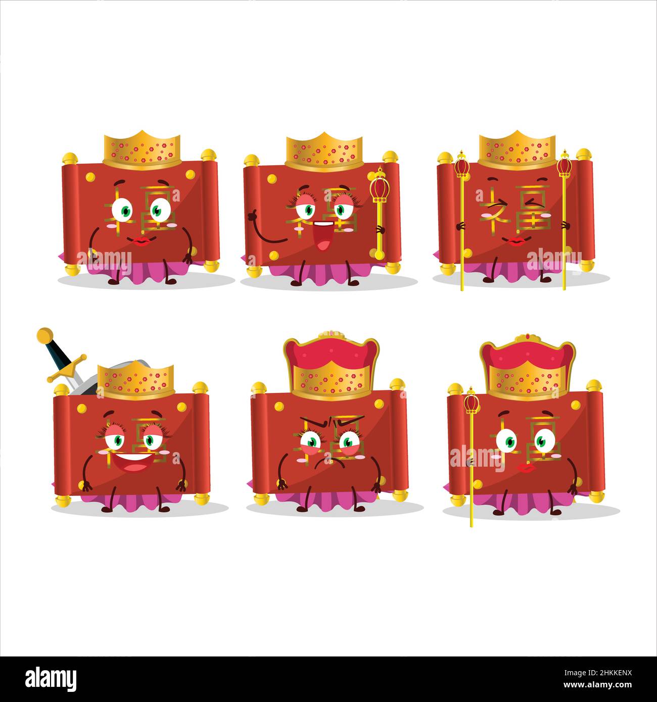Queen and her magic clothes cartoon of red paper roll chinese wearing ...