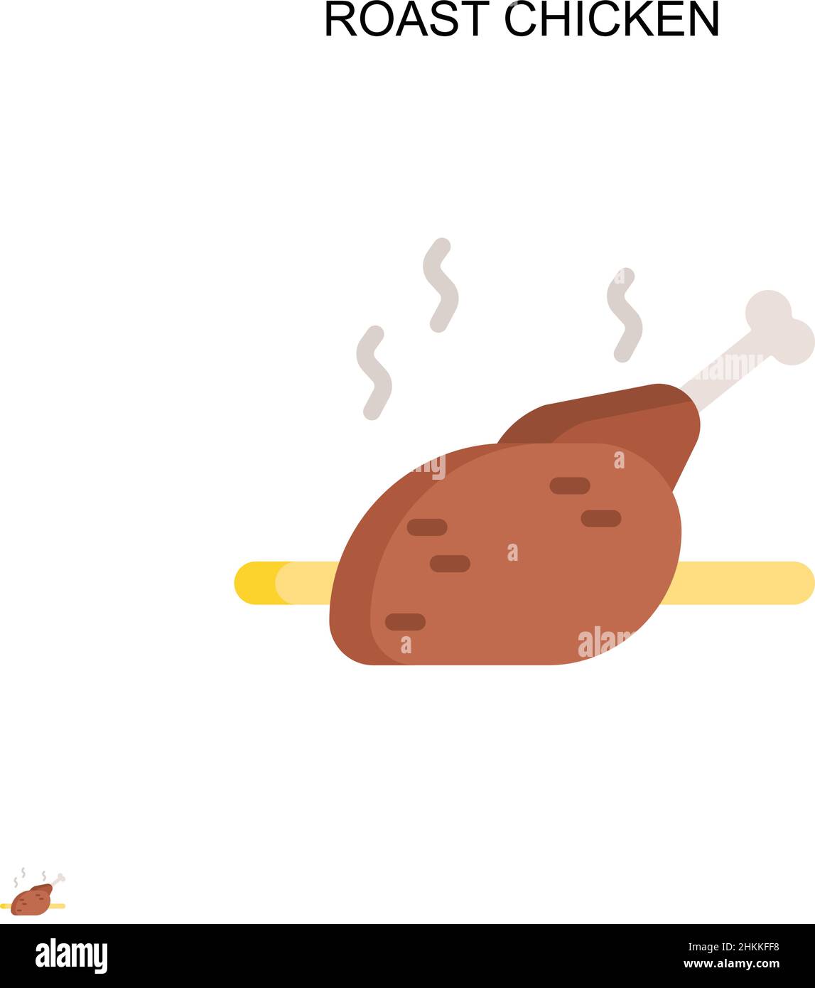Roast chicken Simple vector icon. Illustration symbol design template ...