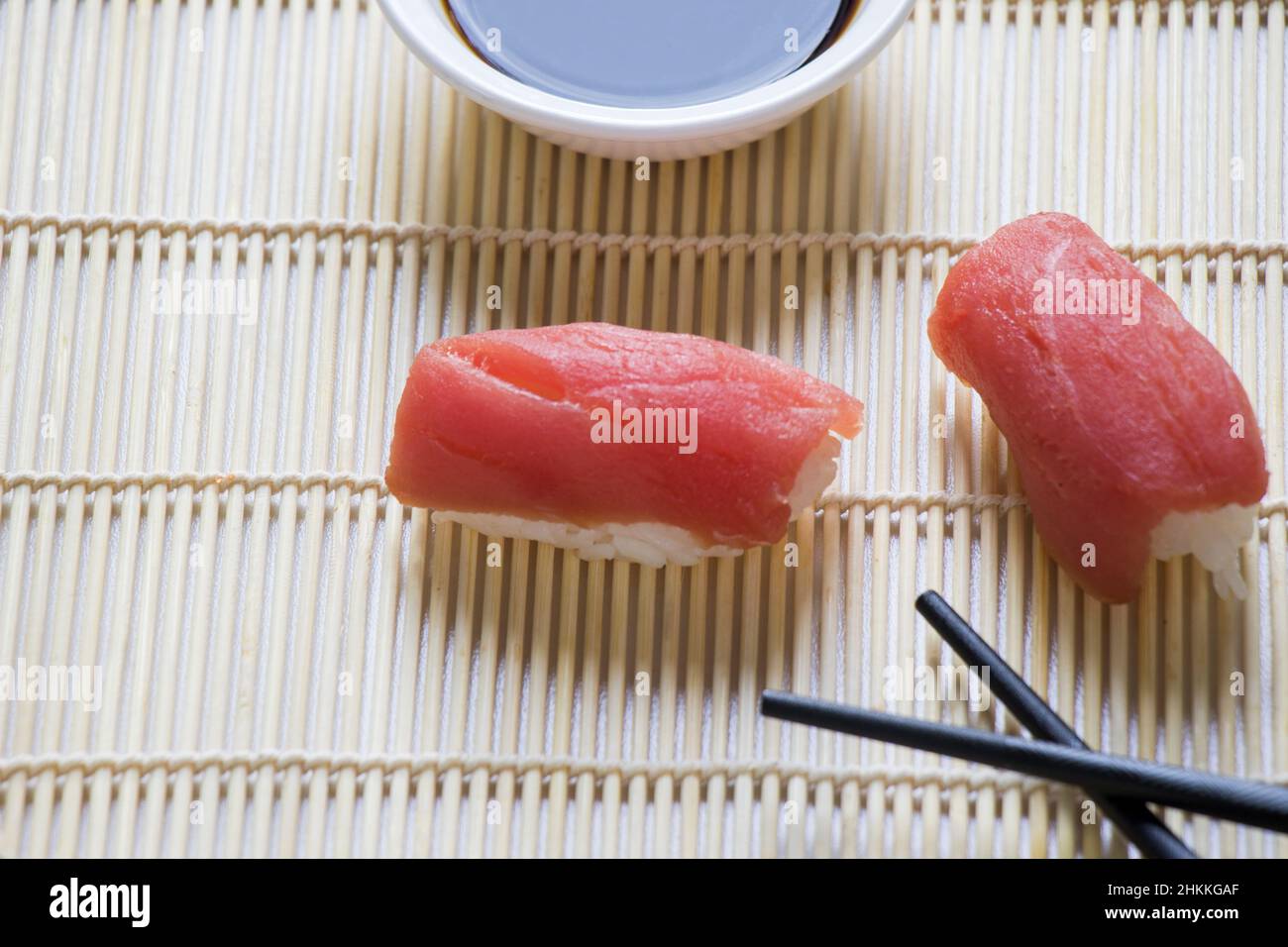 Closeup of Japanese food Nigiri sushi set Stock Photo - Alamy