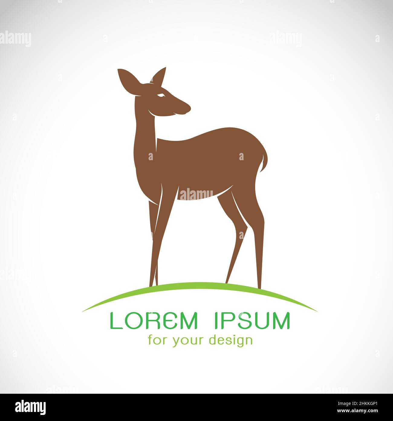 Vector of a deer design on a white background. Wild Animals. Easy ...
