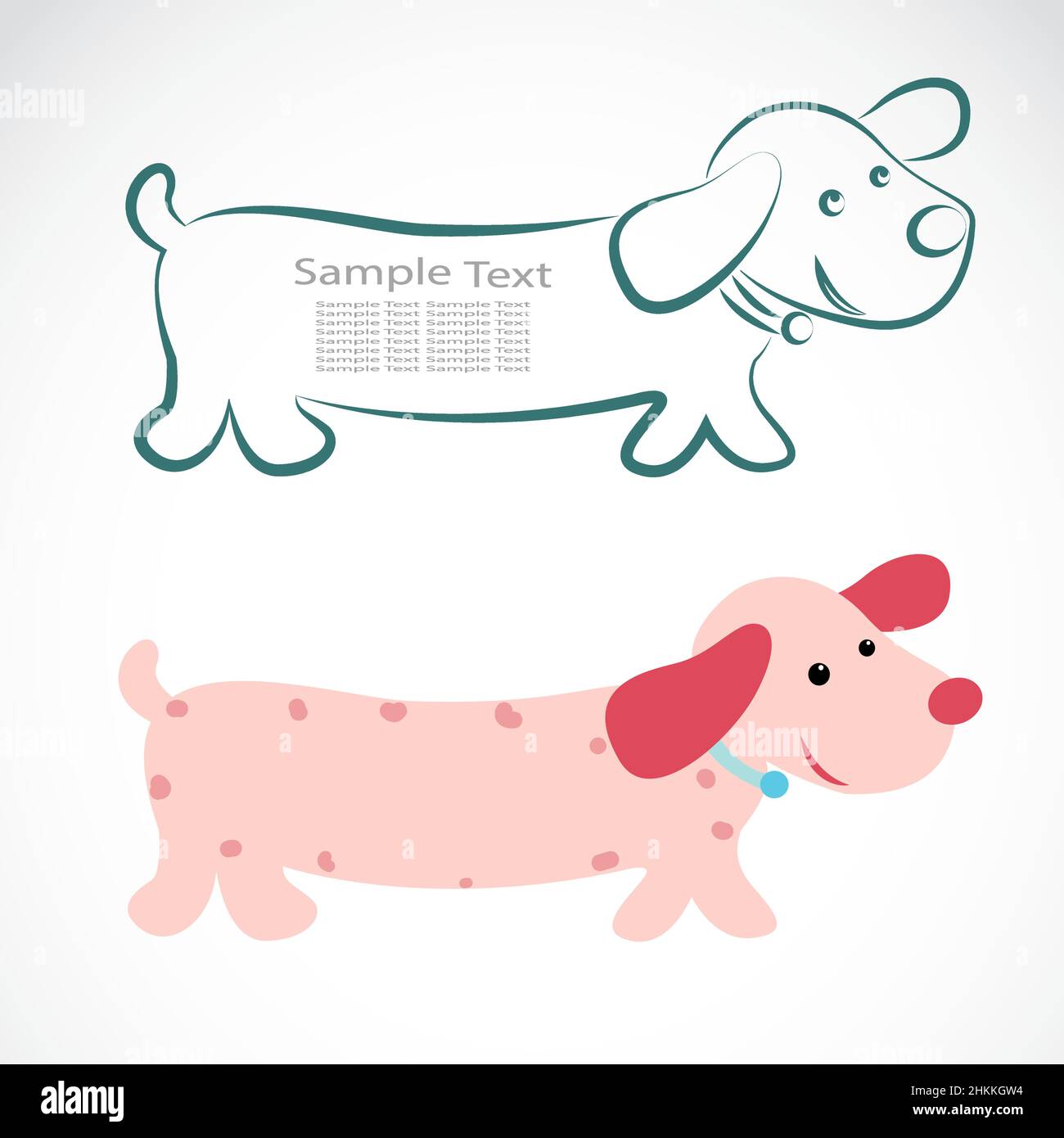 Vector image of dog on white background. Easy editable layered vector ...