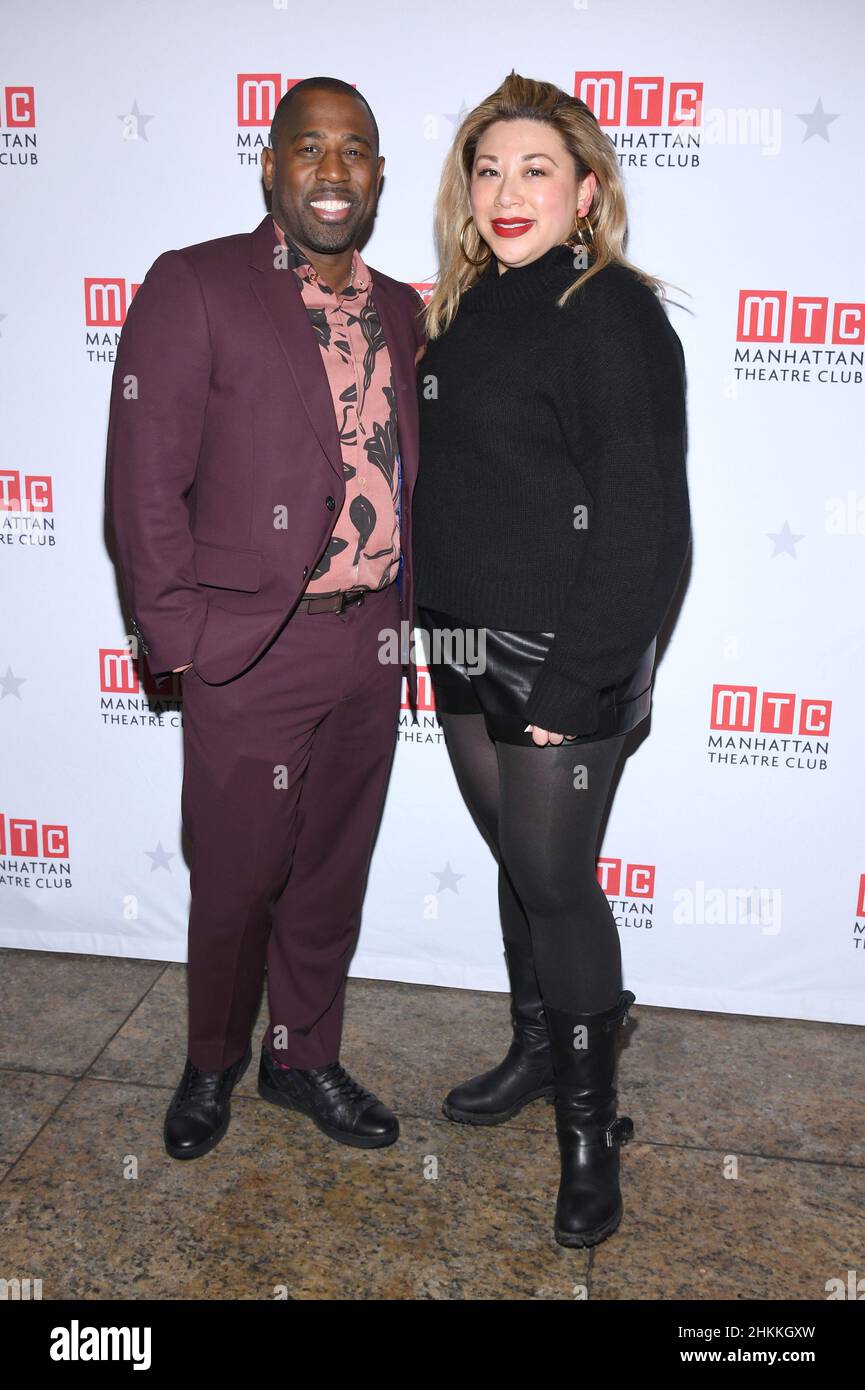 New York, USA. 04th Feb, 2022. (L-R) Prince A. Sanders and Rochelle Wilson attend the Broadway ...