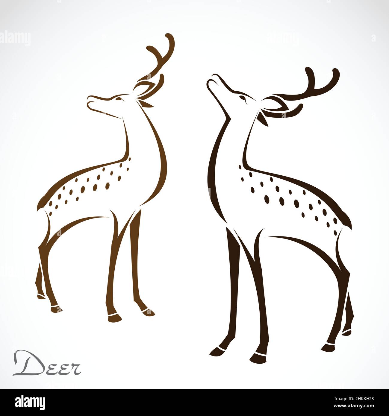 Vector image of deer on white background. Easy editable layered vector ...