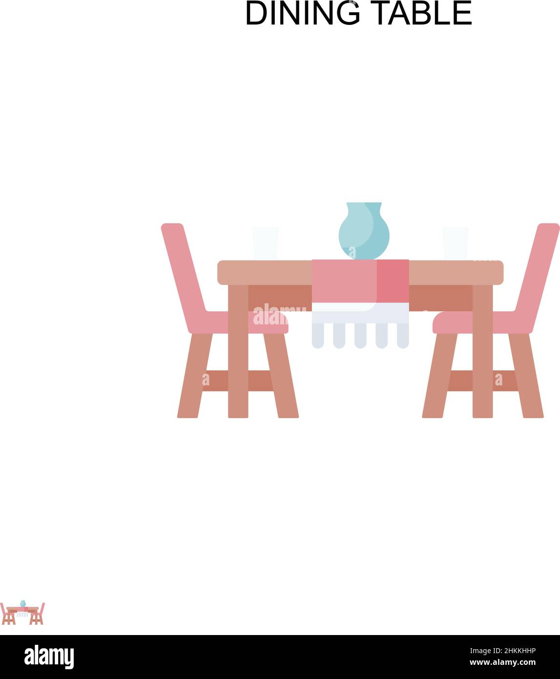 Dining table Simple vector icon. Illustration symbol design template ...