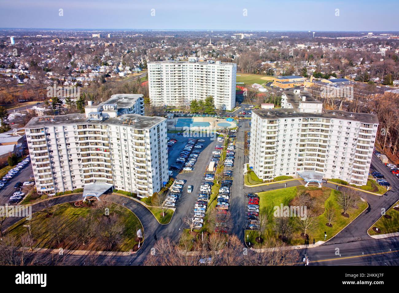 Aerial View of High Rise Apartment Buildings Stock Photo - Alamy