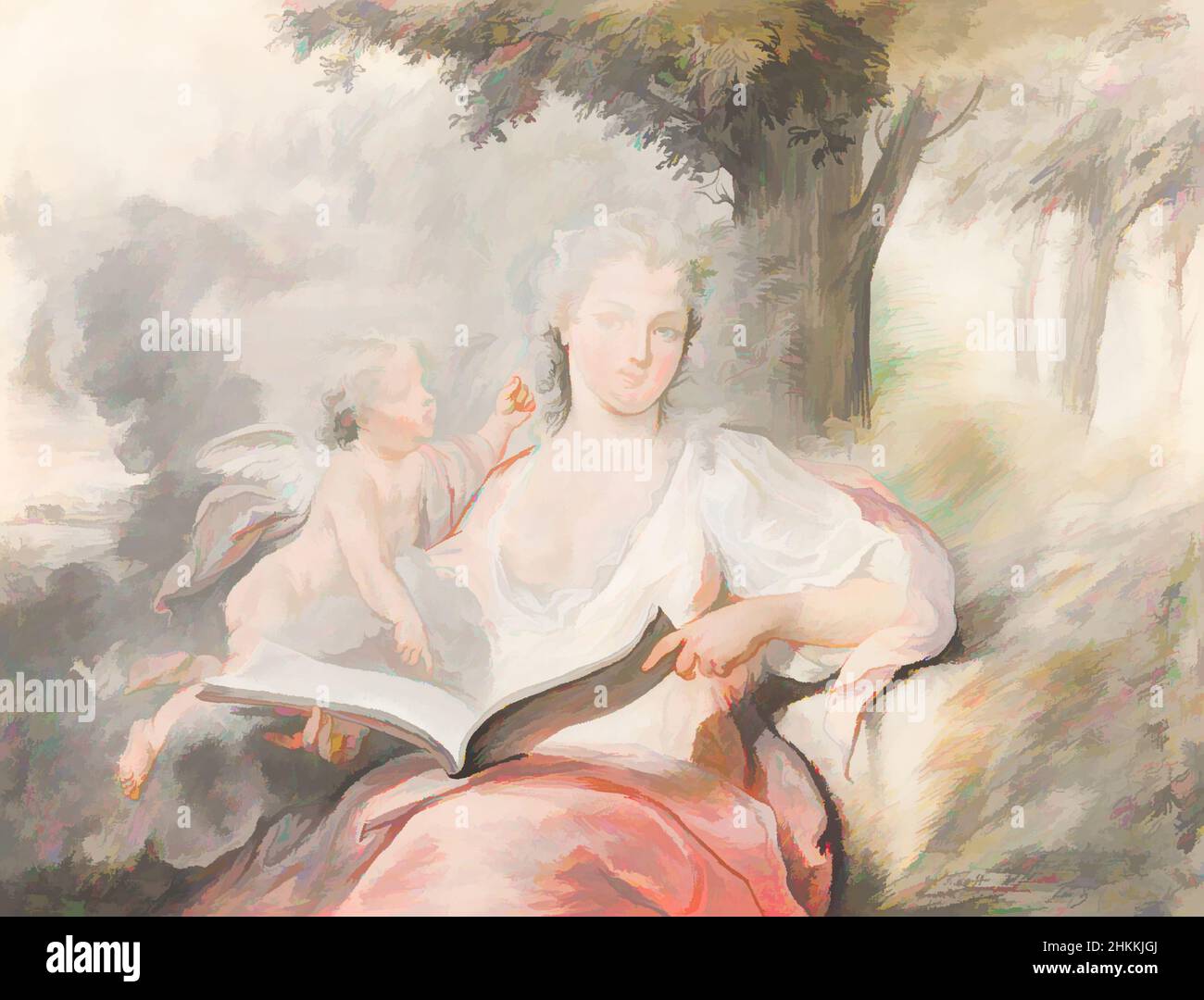 Art inspired by Lady with cupid and a song book, Cornelis Troost, 1745 ...