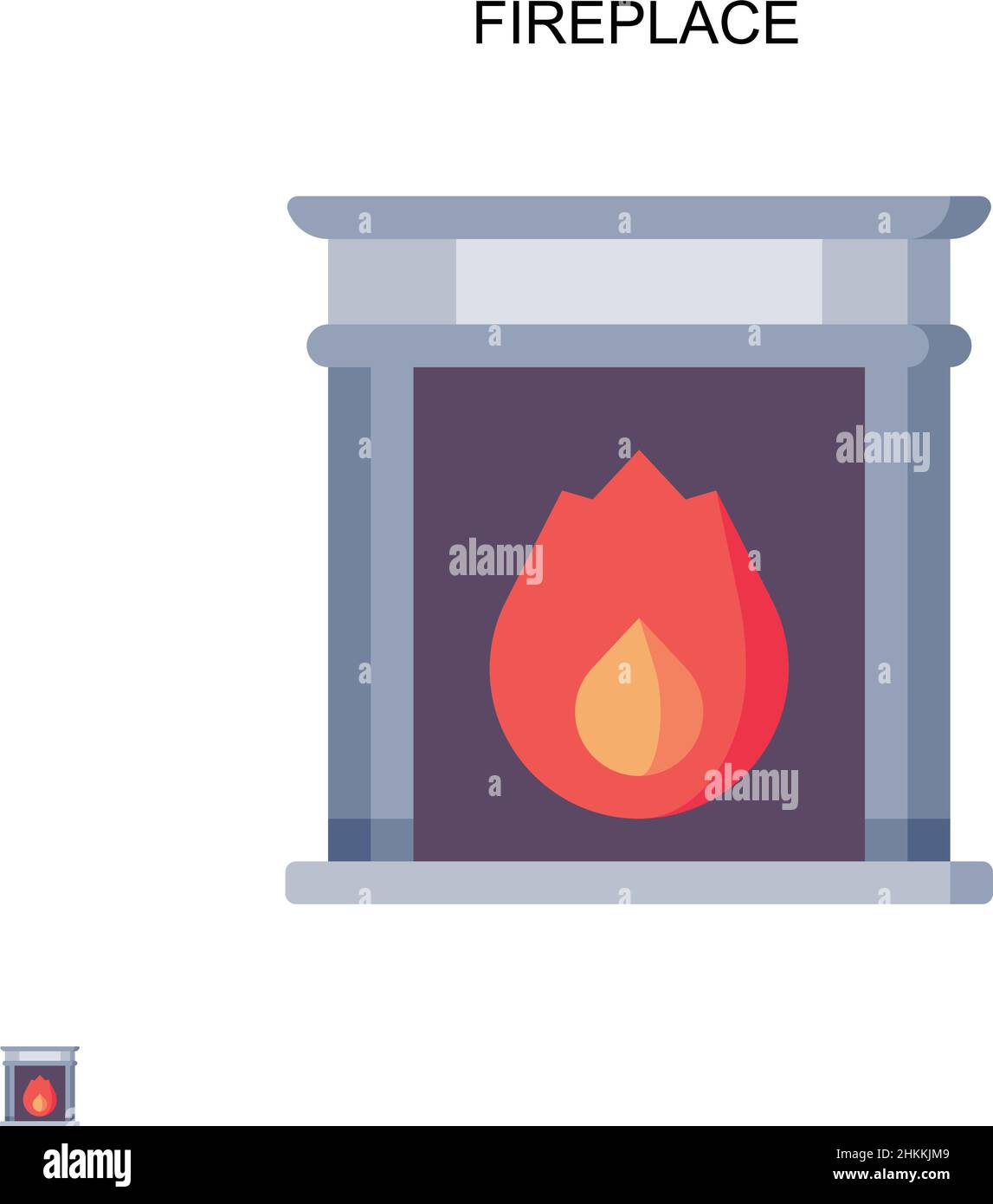 Fireplace Simple vector icon. Illustration symbol design template for ...