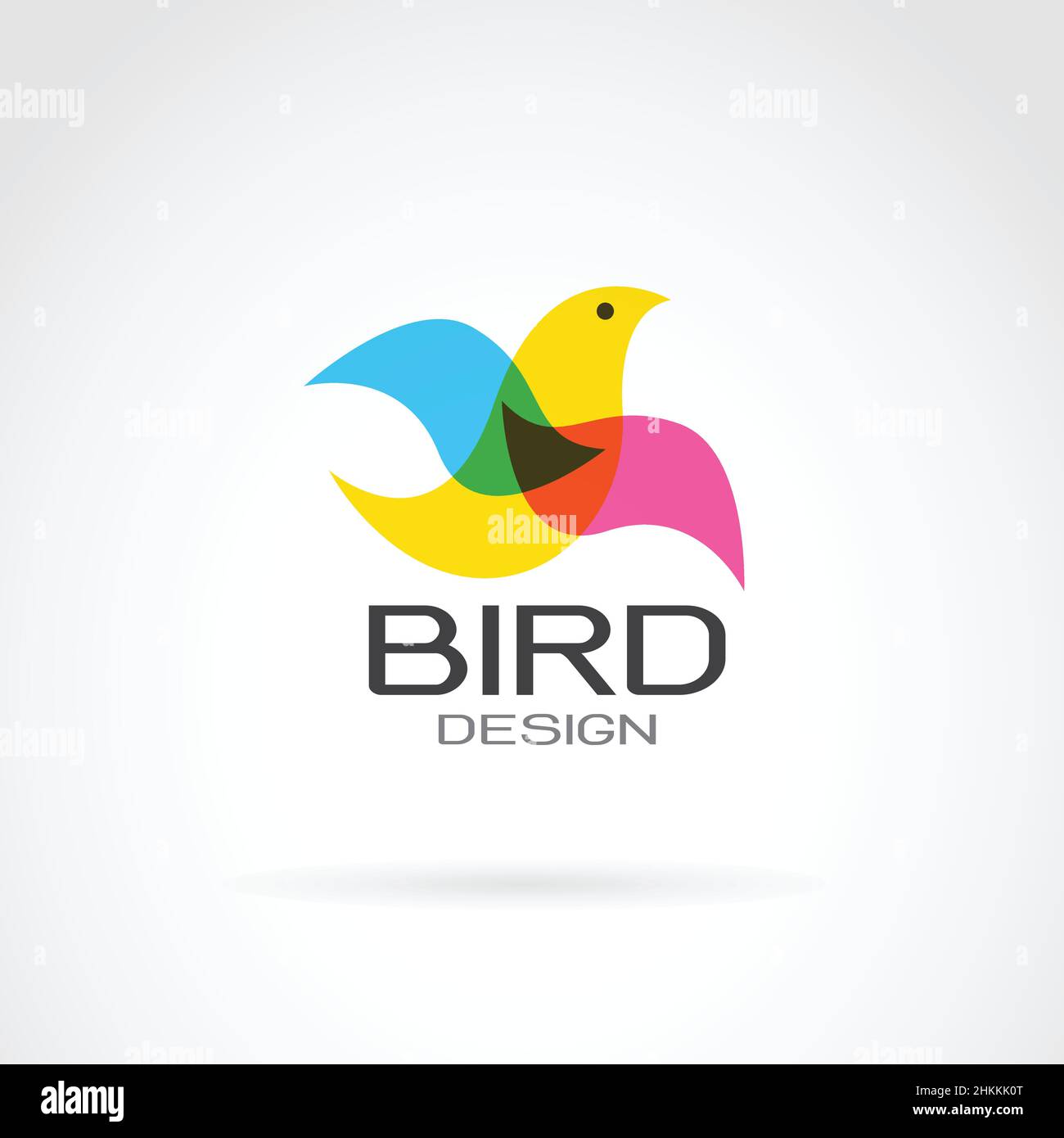 Vector image of bird design on white background. Easy editable layered ...