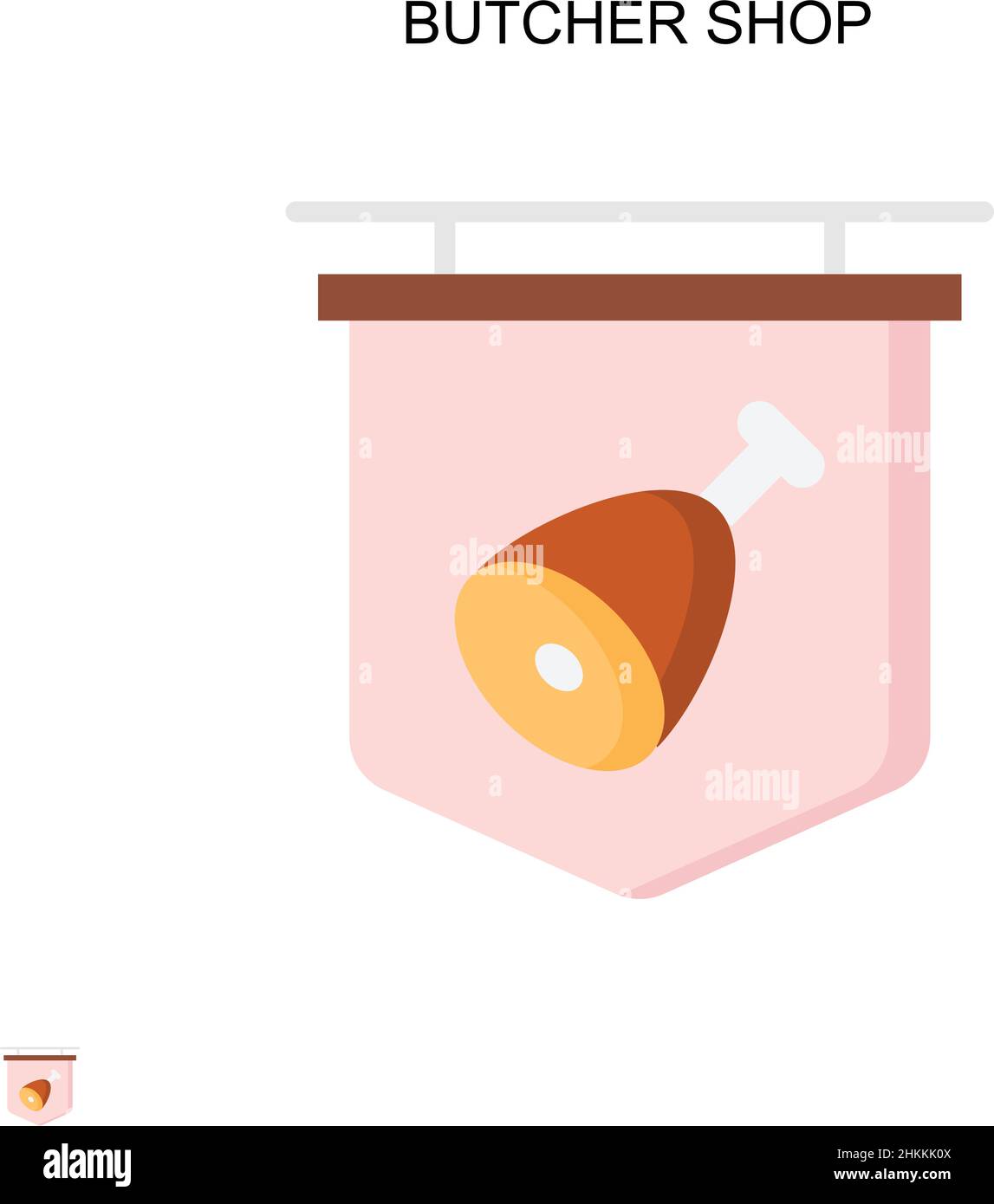 Butcher shop Simple vector icon. Illustration symbol design template ...