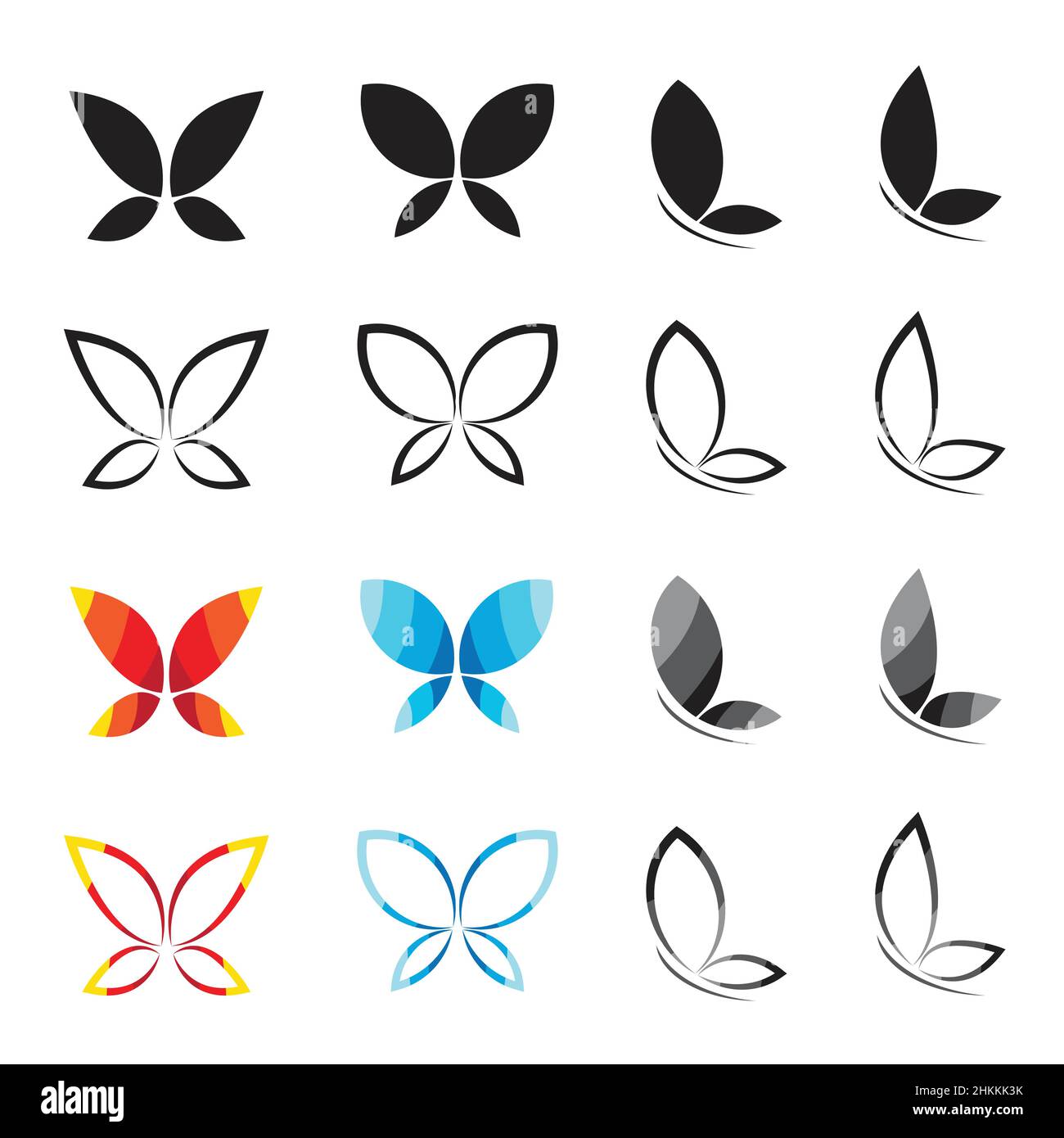 Vector group of butterfly on white background. Easy editable layered vector illustration Stock ...