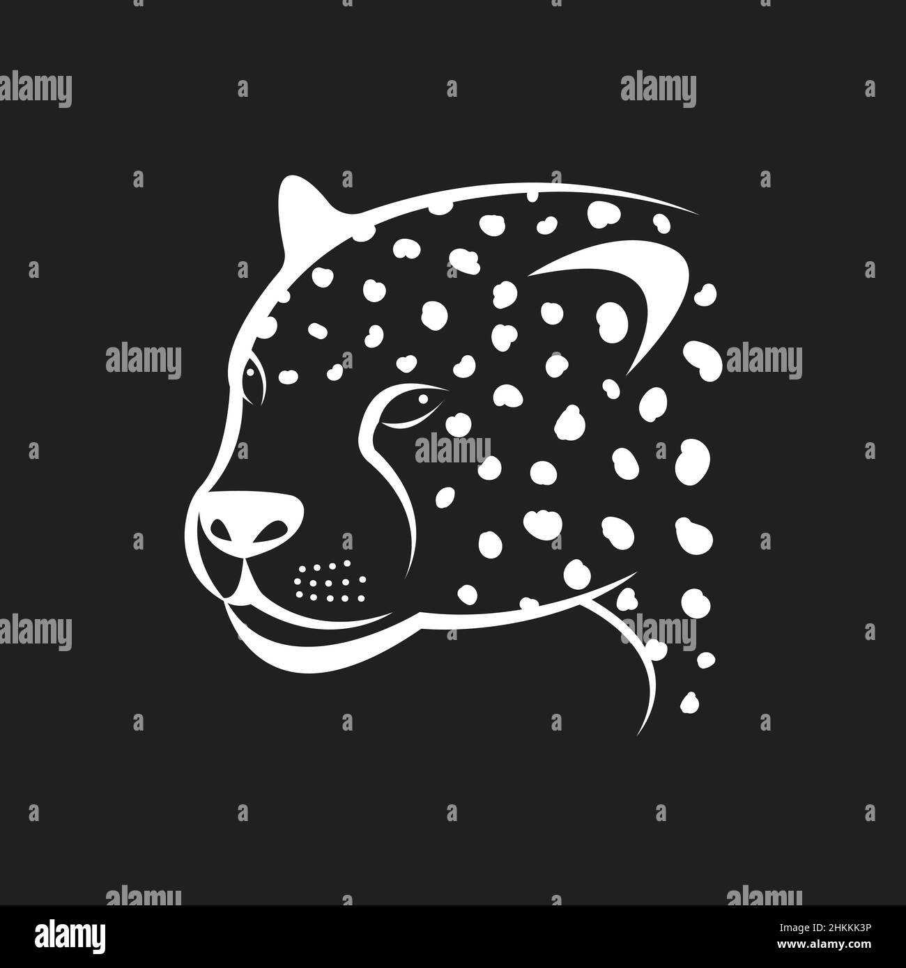 Vector image of a cheetah face on black background. Vector cheetah face ...