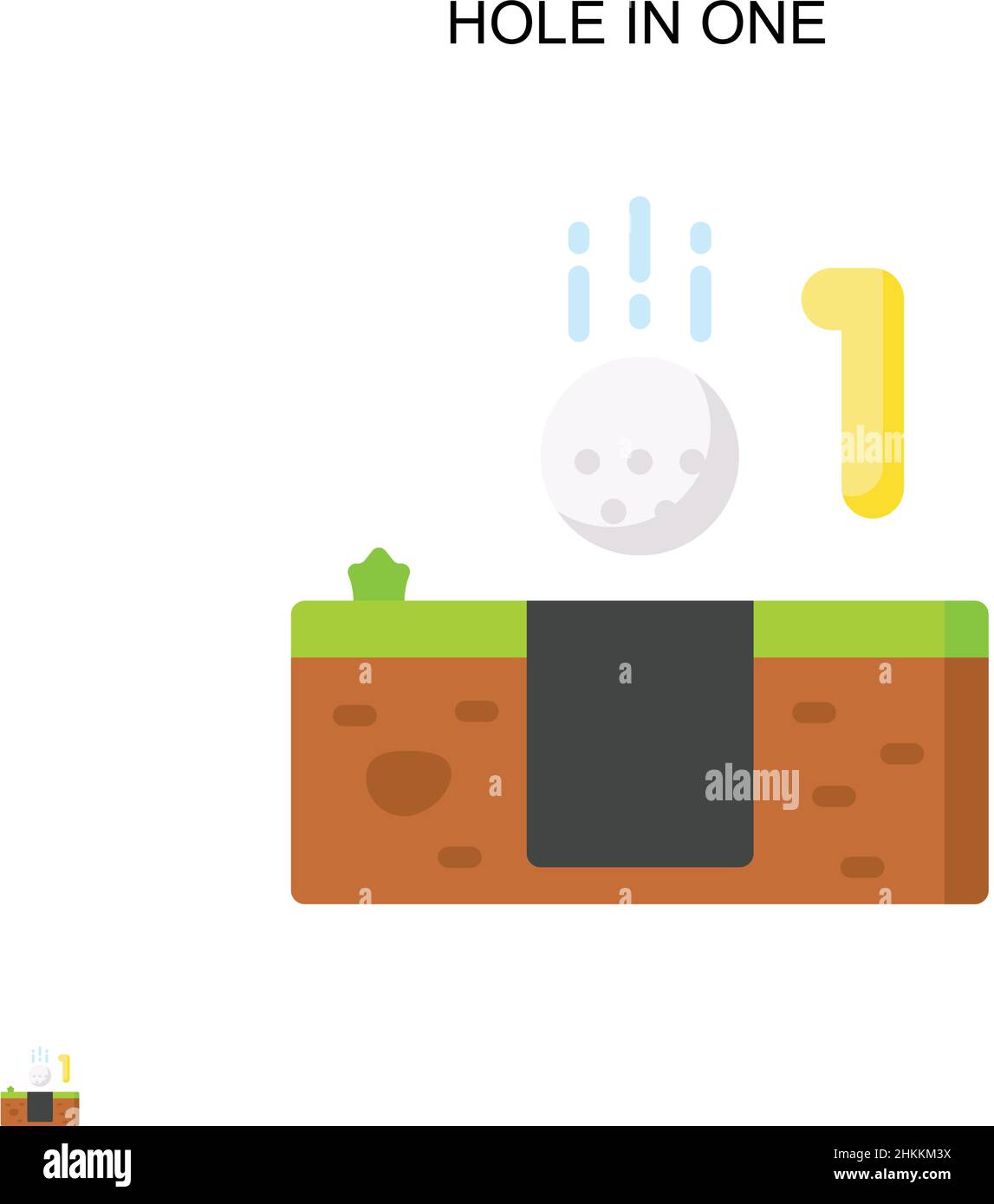 Hole in one Simple vector icon. Illustration symbol design template for ...