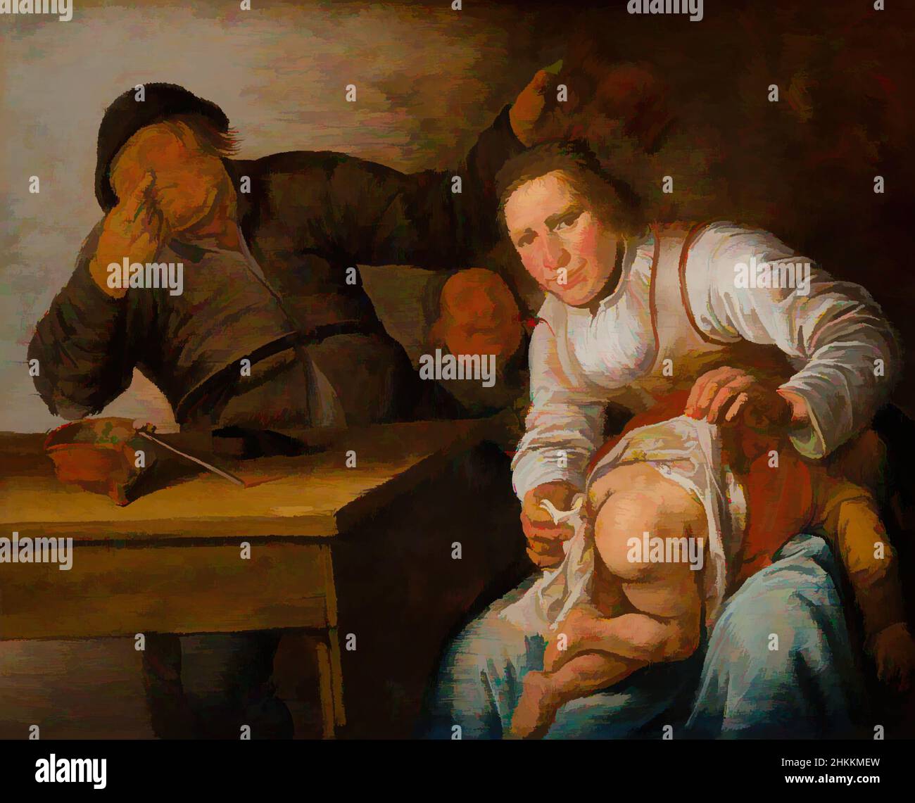 Art inspired by The five senses, The smell, Jan Miense Molenaer, 1637, Classic works modernized ...