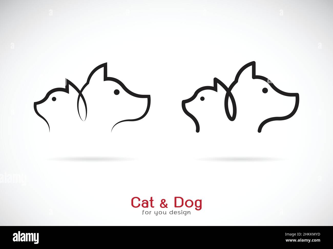 Vector of a dog and cat design on white background. Petshop. Animal ...