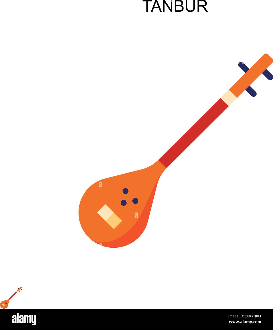 Tanbur Simple vector icon. Illustration symbol design template for web ...