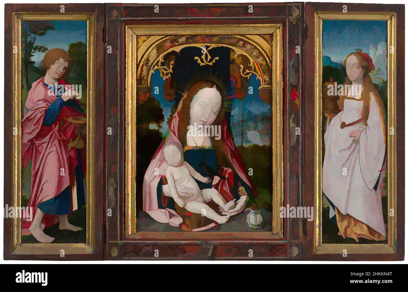 Art inspired by Triptych with Mary with child, John the Evangelist and ...