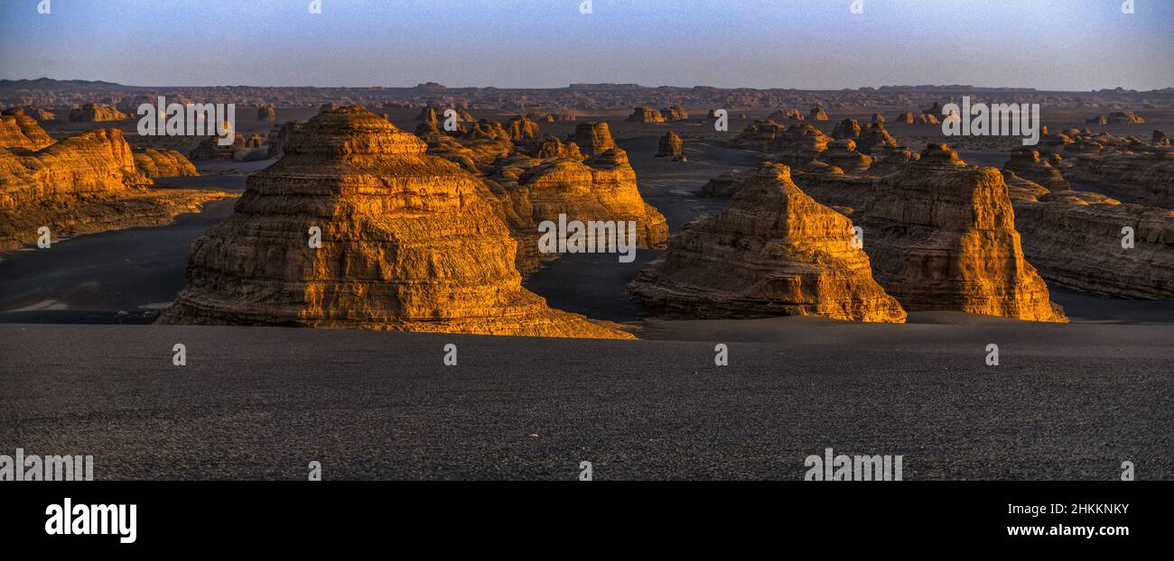 Yardang Landforms at the Gobi Desert in Dunhuang, Gansu Province, China ...