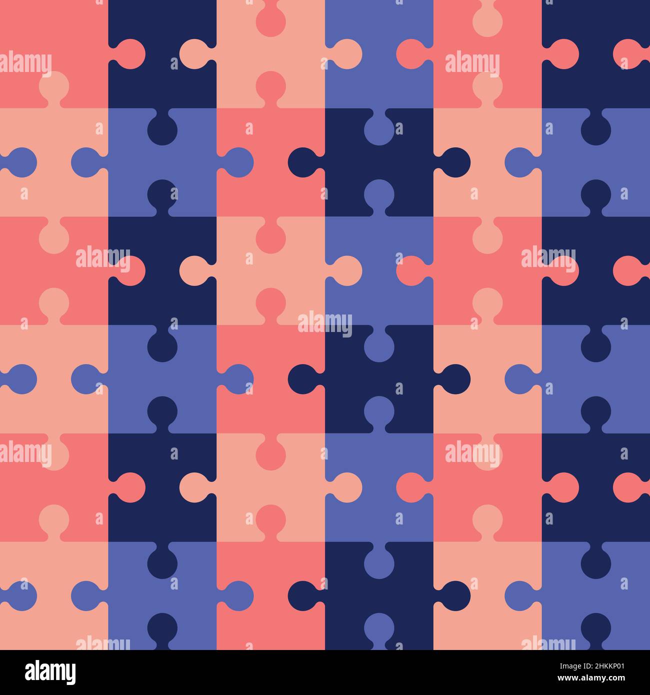 Jigsaw puzzles seamless pattern. Colorful puzzle grid vector ...