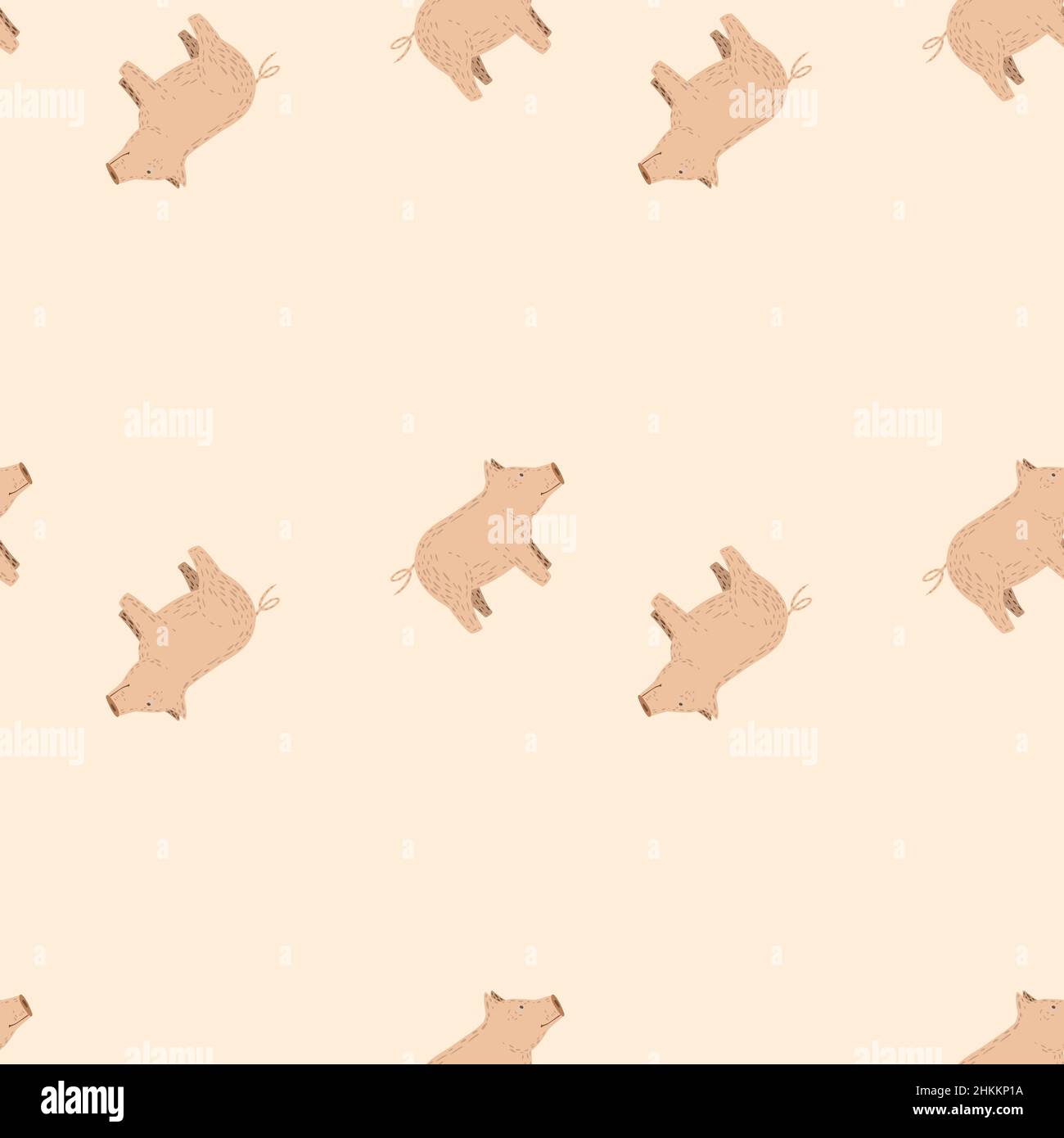 Cute pigs seamless pattern. Background of livestock animals . Repeated ...
