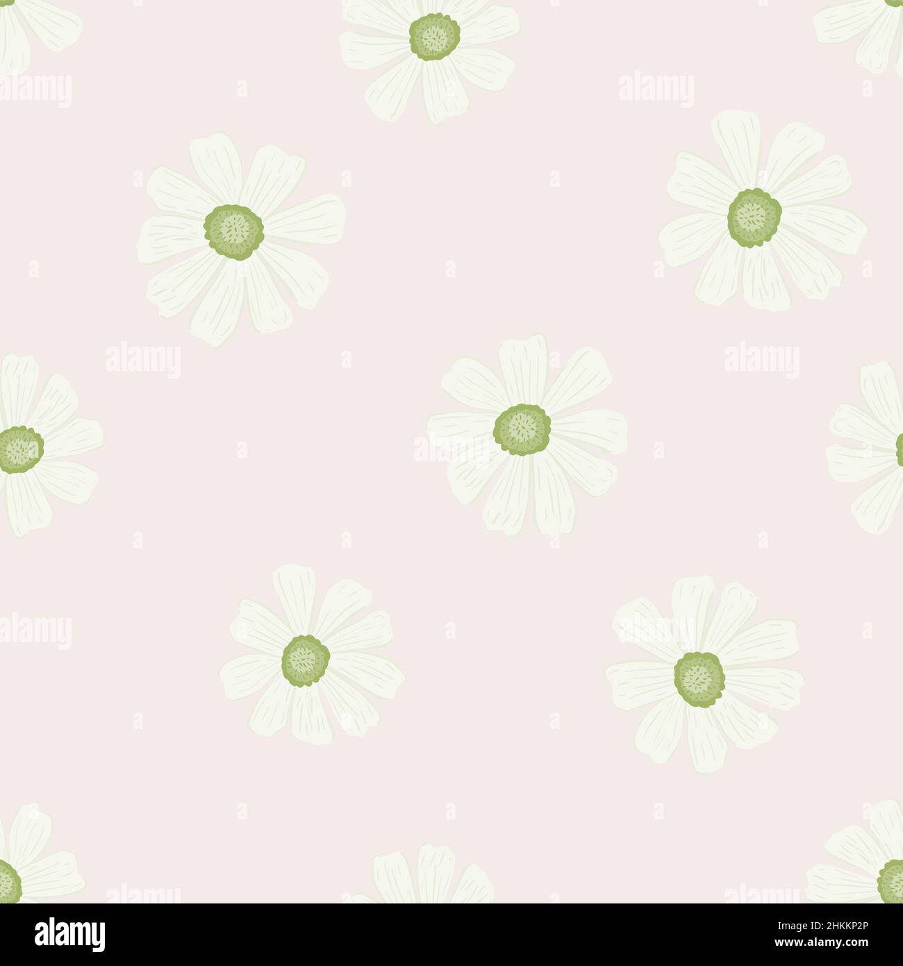 Chamomile pattern seamless in freehand style. Spring flowers on ...