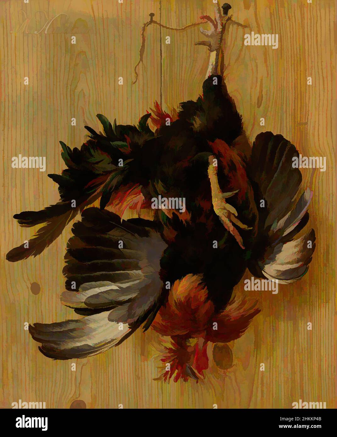 Art inspired by Dead rooster hanging from a nail, Melchior d ...