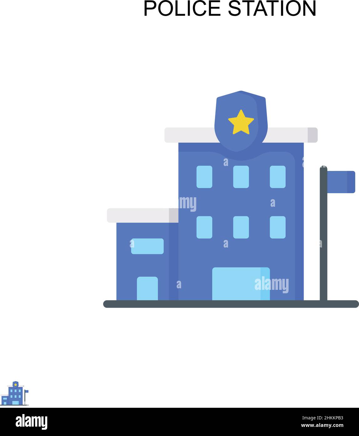 Police station Simple vector icon. Illustration symbol design template ...