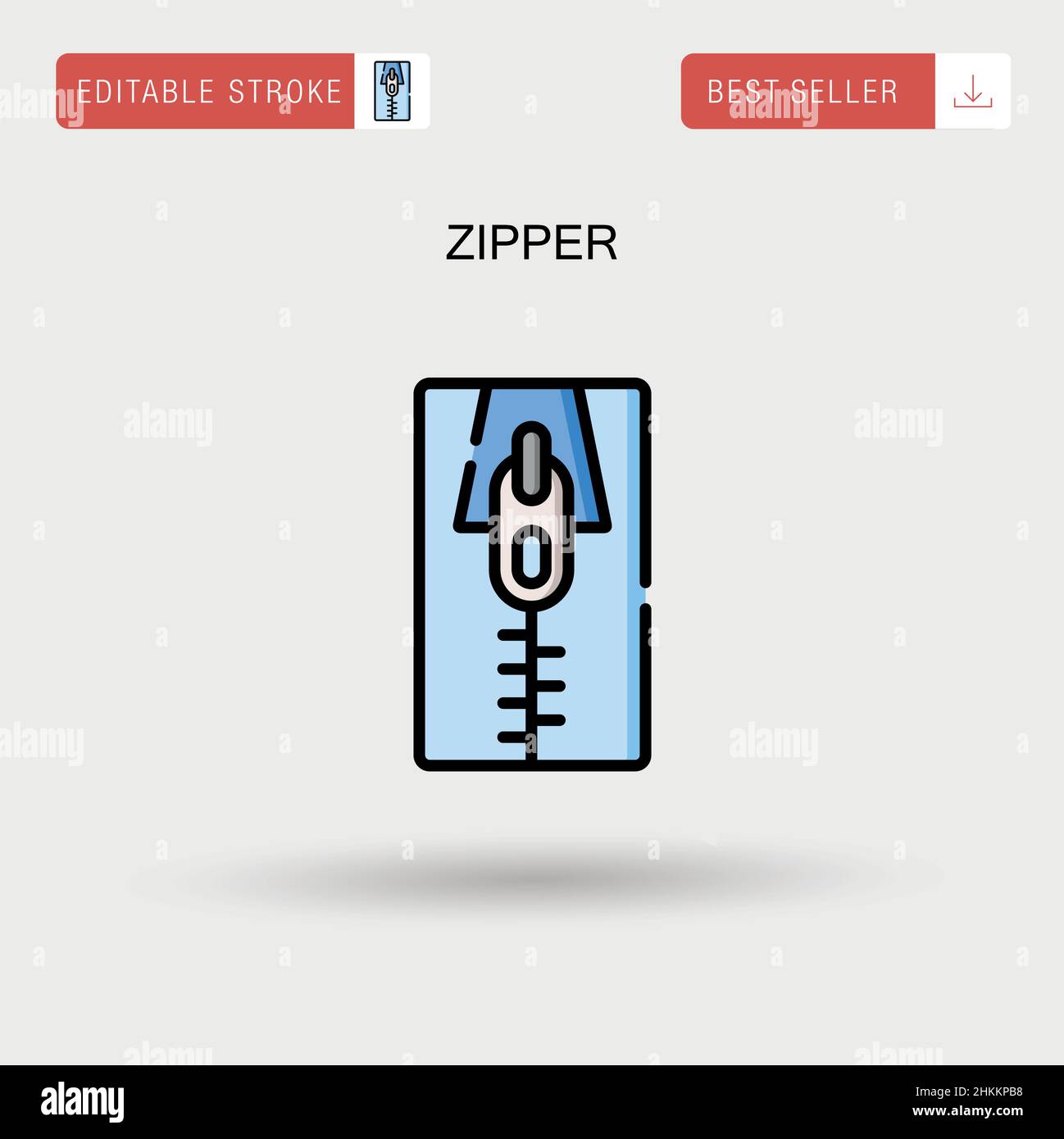 Textile zip icon simple hi-res stock photography and images - Alamy