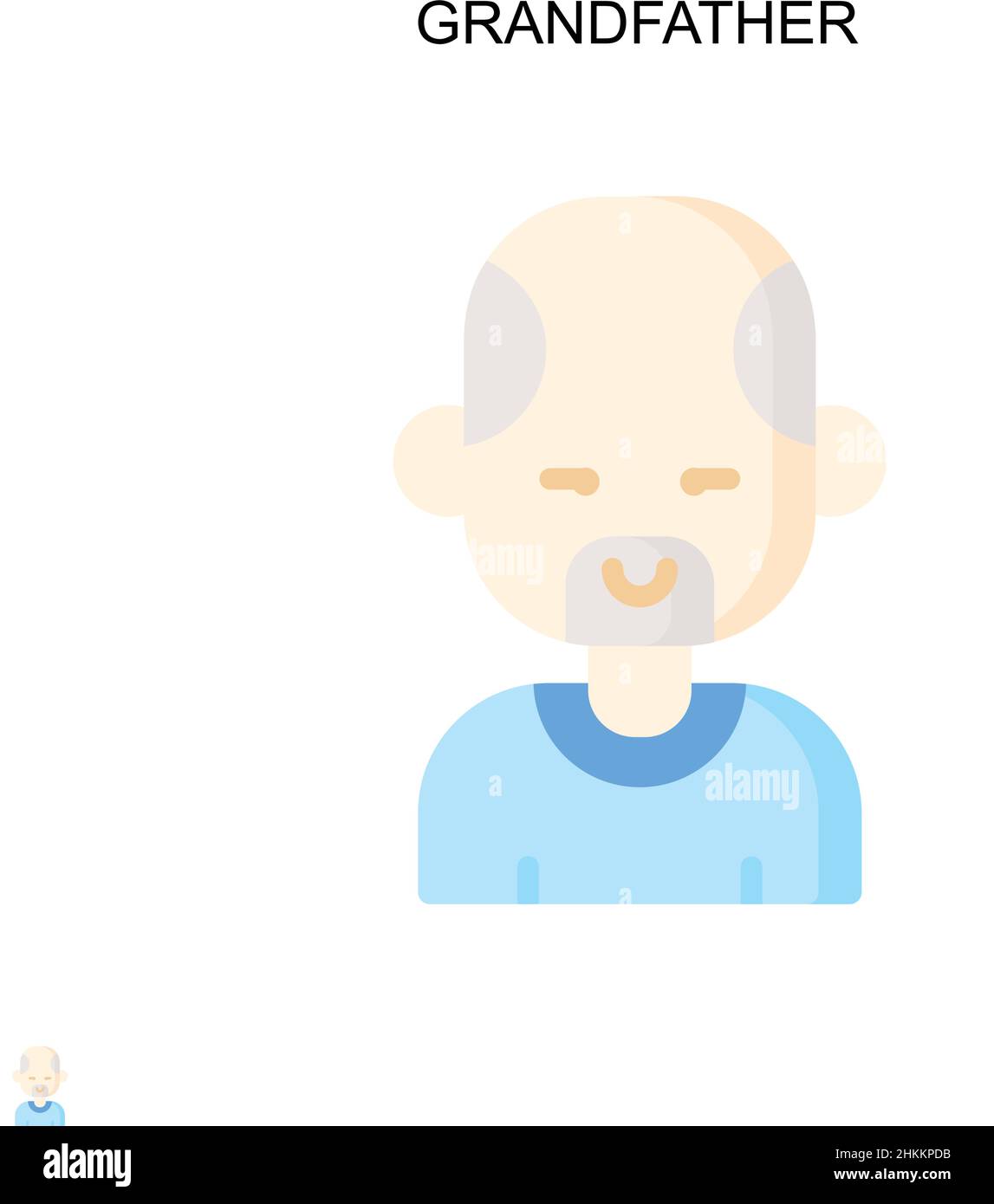 Grandfather Simple vector icon. Illustration symbol design template for ...