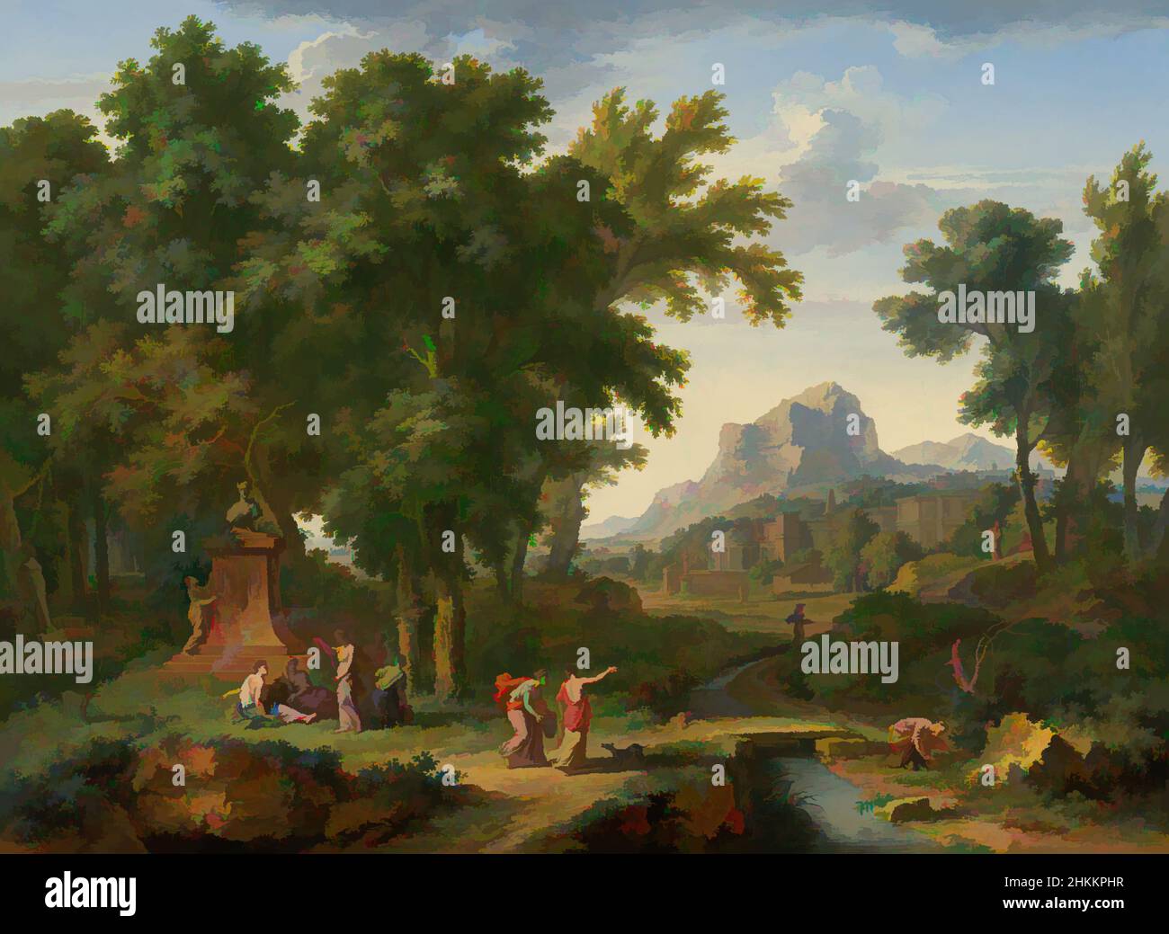 Art inspired by Arcadian landscape with bust of Flora, Jan van Huysum ...