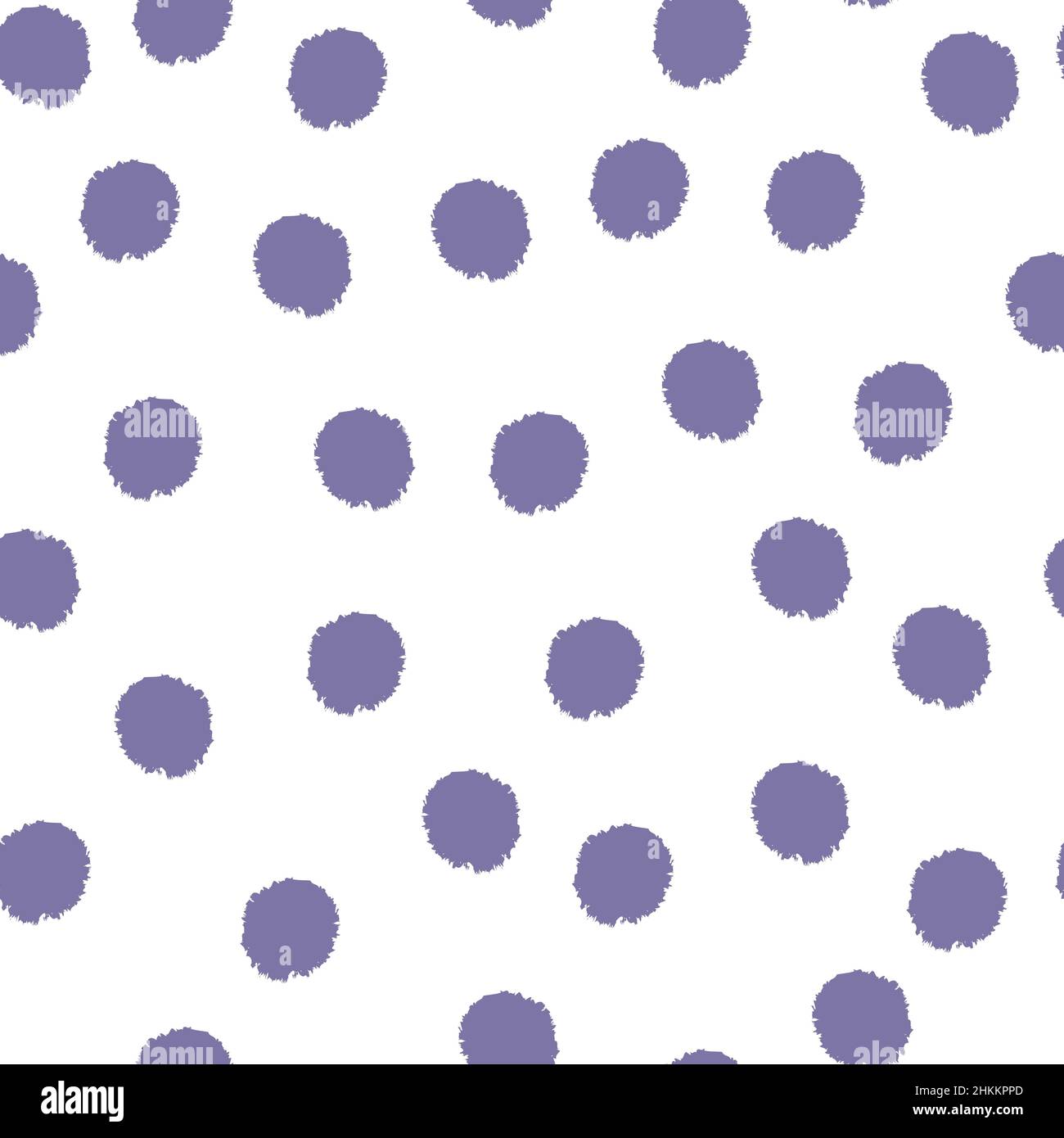 Pom poms of seamless pattern. Hand drawn cute background. Repeated texture in doodle style for ...